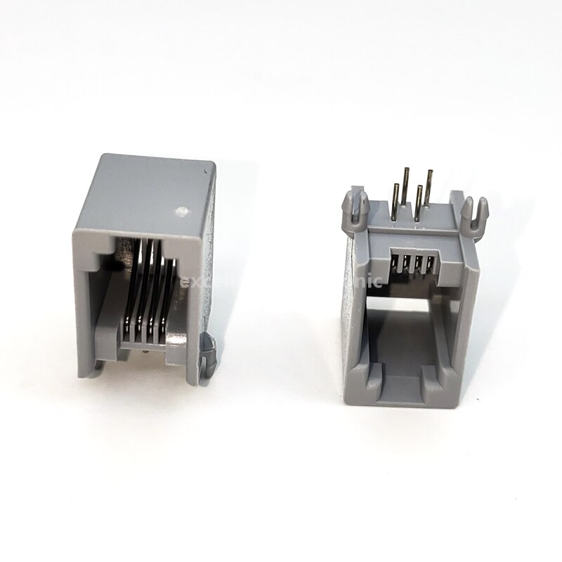 10pcs RJ11 Telephone Socket Gray 4P4C 6P4C 6P6C Pl... – Vicedeal
