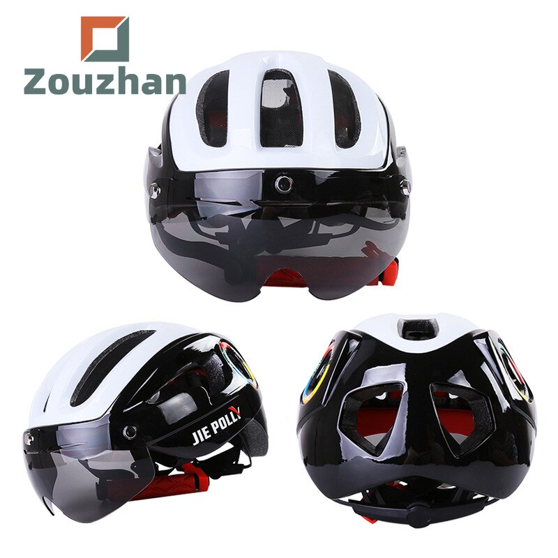 ZOUZHAN Goggles integrated bicycle helmet bicycle ... – Grandado
