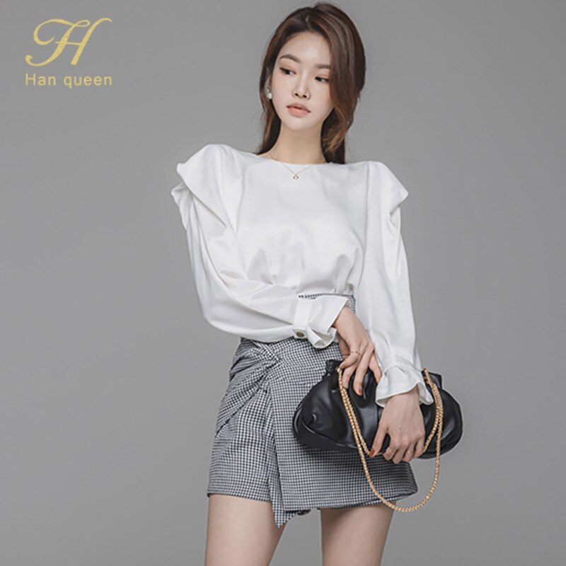 H Han Queen Women Autumn Work 2 Pieces Set White S... – Grandado