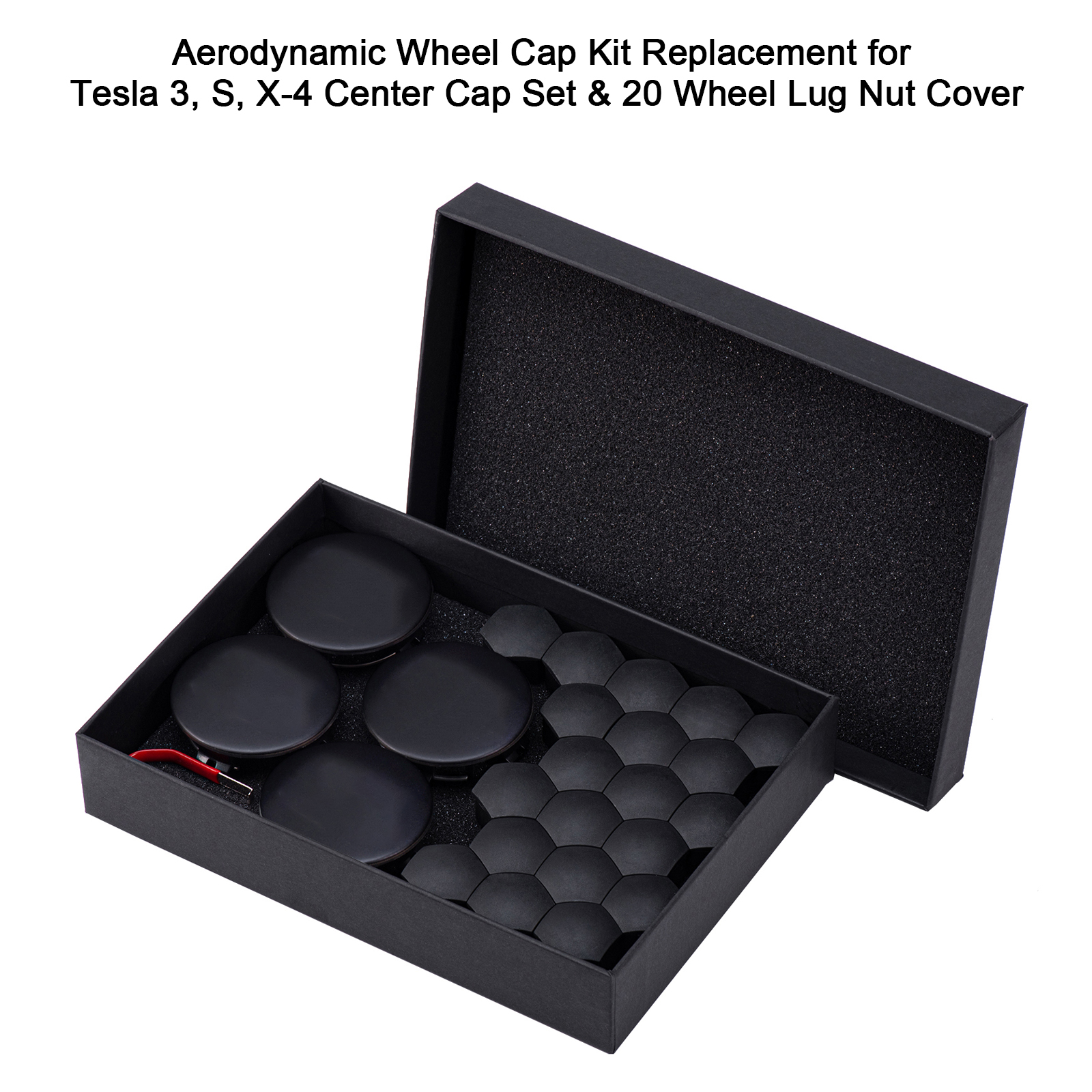 Aerodynamic Wheel Caps Kit Replacement for Tesla 3... – Vicedeal