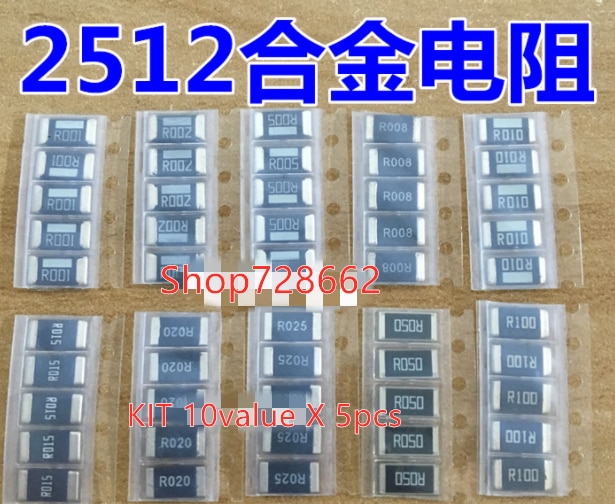 50PCS Liga resistência 2512 W R001 2 R002 R003 R00... – Vicedeal