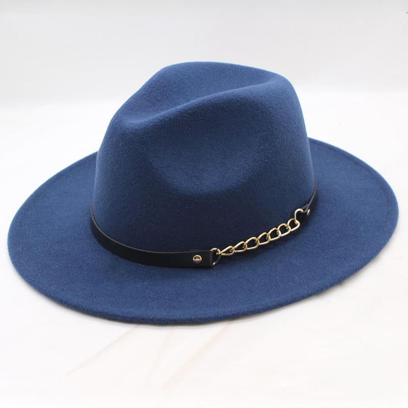 Elegante Brede Rand Fedora Hoed Dames Wolvilt Hoed... – Grandado