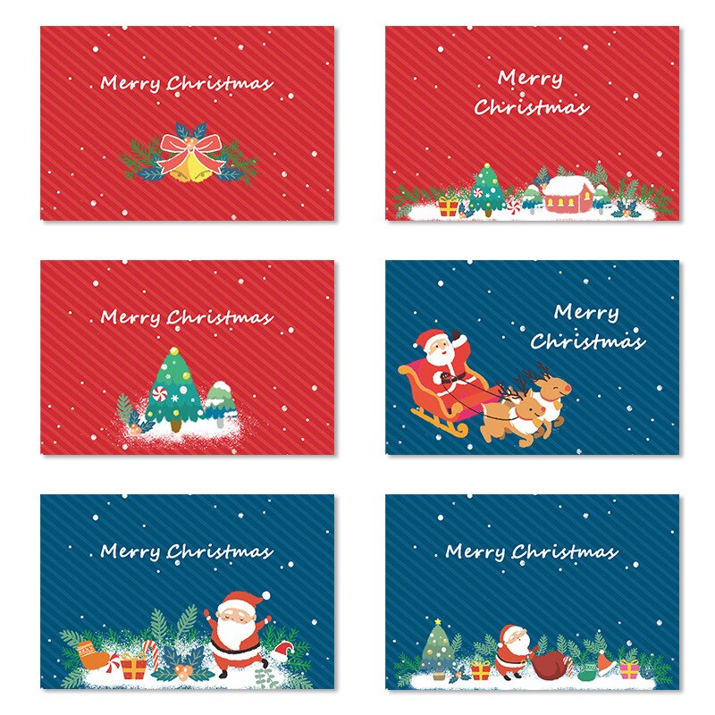 6pcs 3D Christmas Greeting Card Cartoon Blessing C... – Grandado