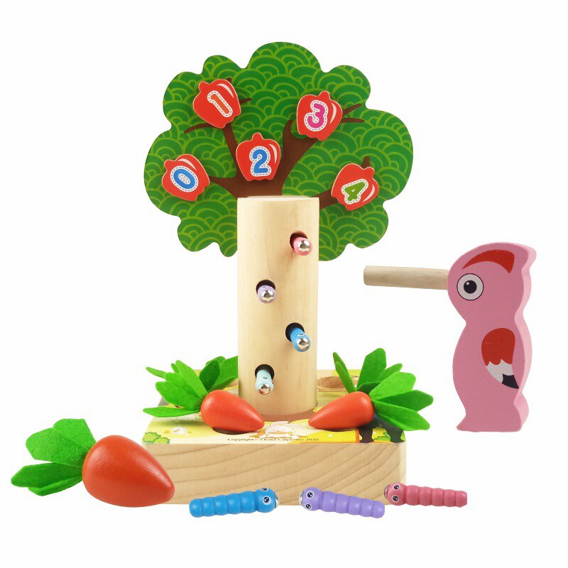 3 in 1 Wooden Learning Game Set Carrots Harvest Sh... – Grandado