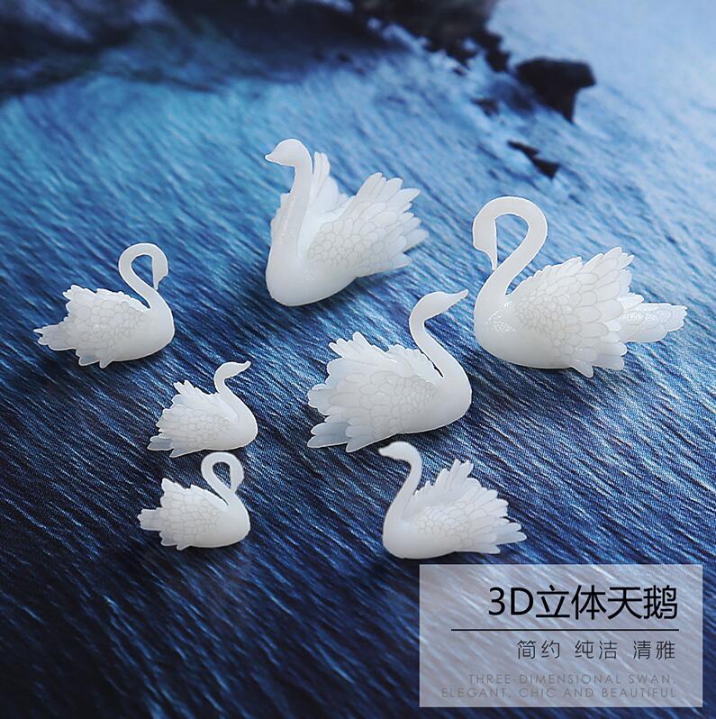 8 pcs/lot Different style Resin mini swan material... – Grandado