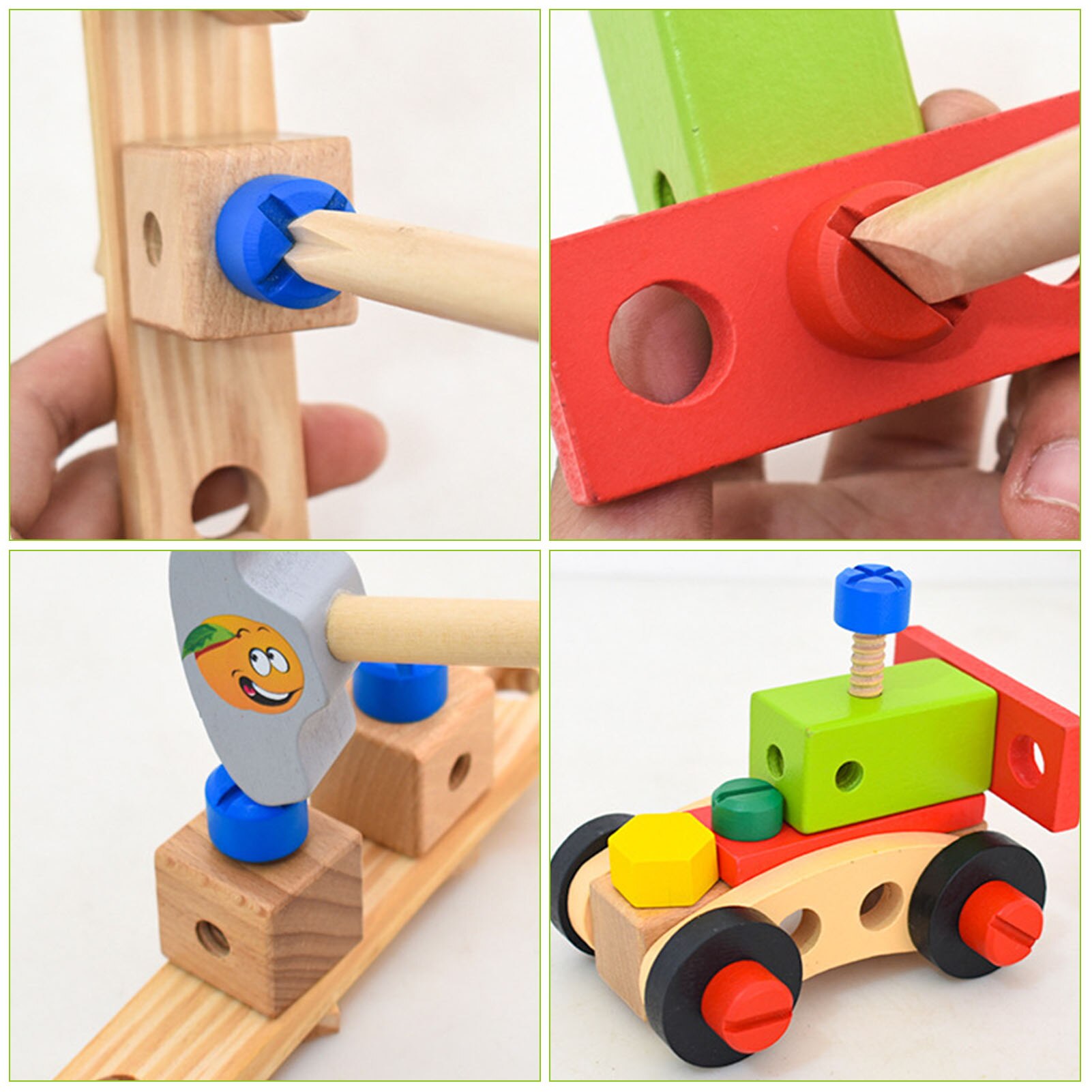 Pretend Play Wooden Tool Box Set For Children Kids... – Grandado