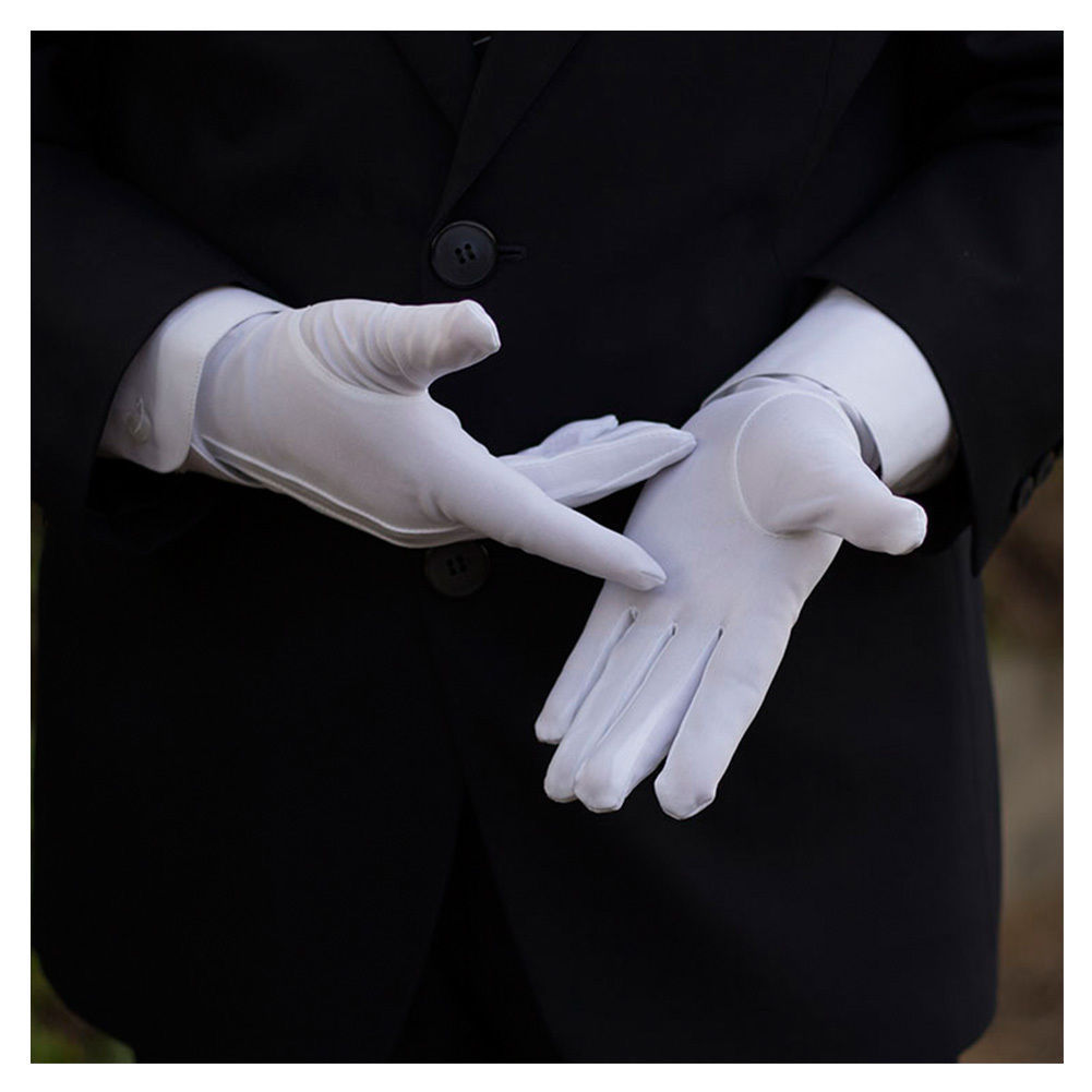 Men's White Tuxedo Gloves Formal Uniform Guard Ban... – Grandado