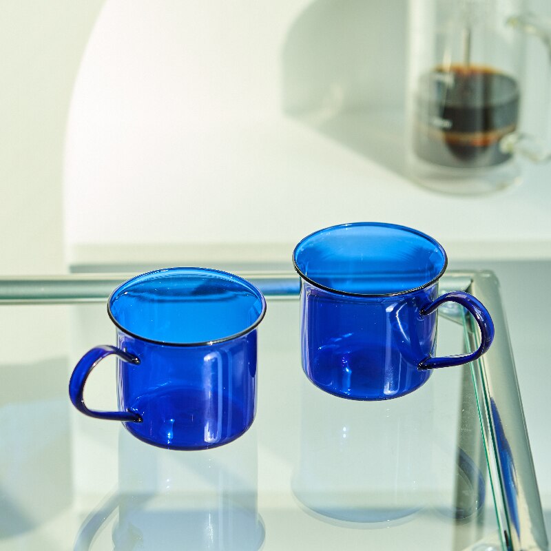 Blue Cups Coffee Mug Glass Cup Tea Milk Lemon Juic... – Grandado