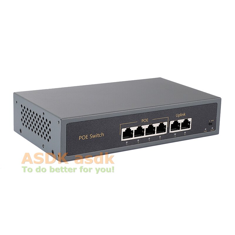 4+2 4-Port 10/100M POE Switch 60W 48V Power over E... – Vicedeal