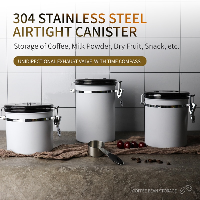 Stainless Steel Coffee Bean Sealed Tank Coffee Sto... – Vicedeal