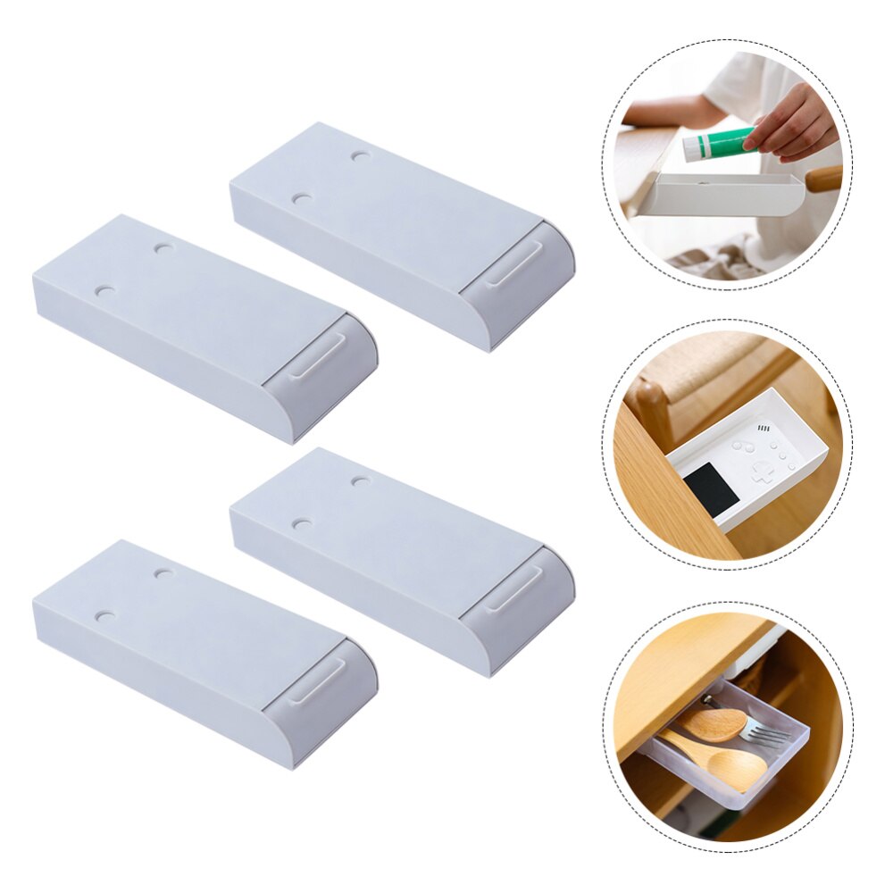 4pcs Under Desk Storage Case Hidden Drawer Box Des... – Grandado