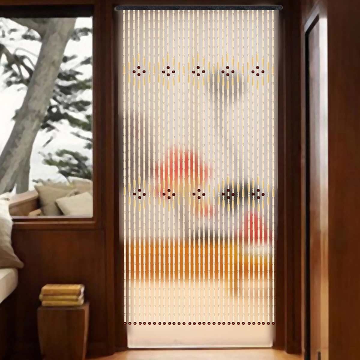 90x220cm Wooden Bead Curtain Window Door Divider P... – Grandado