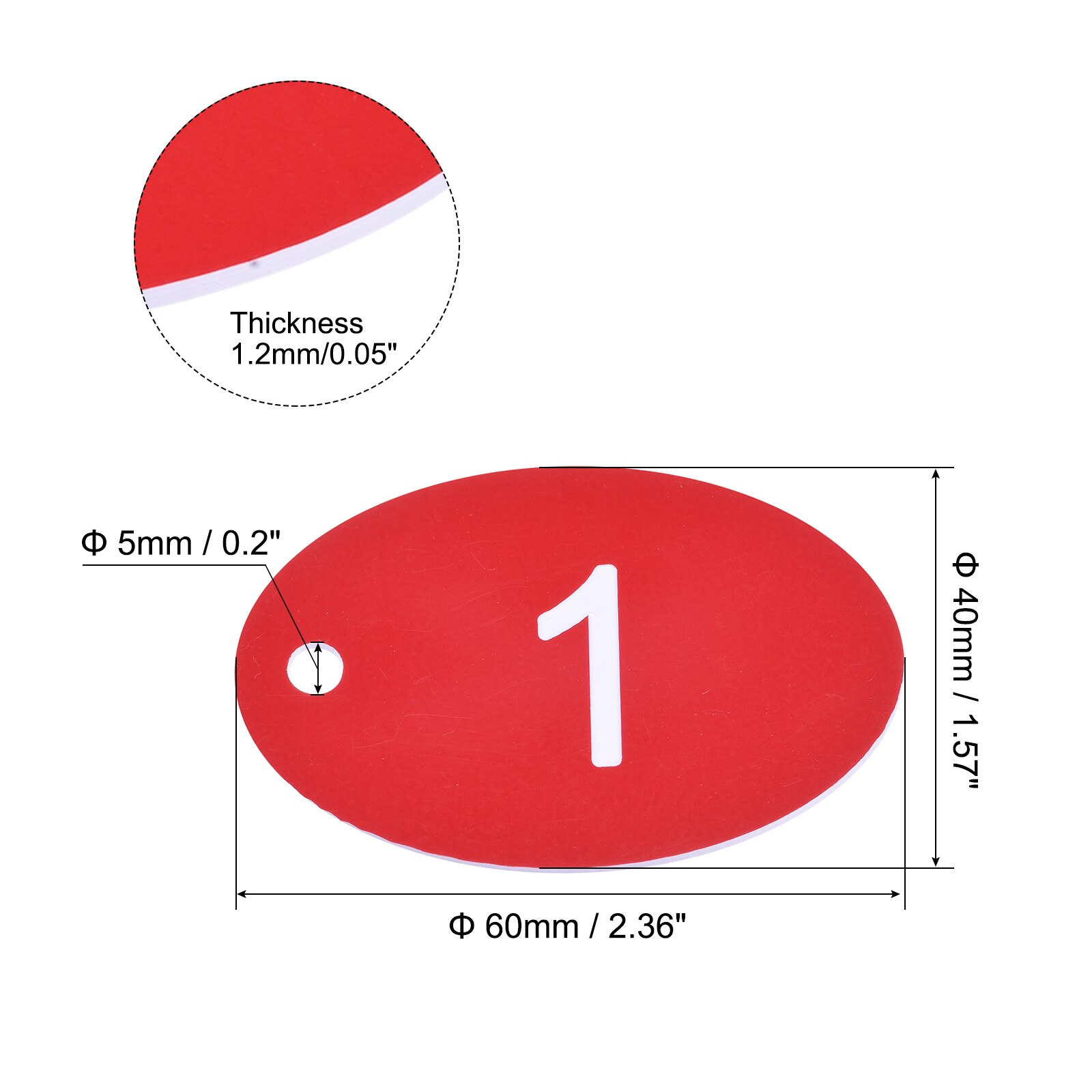 Uxcell Oval 1-50 Number Tag Key Tag Acrylic Engrav... – Grandado
