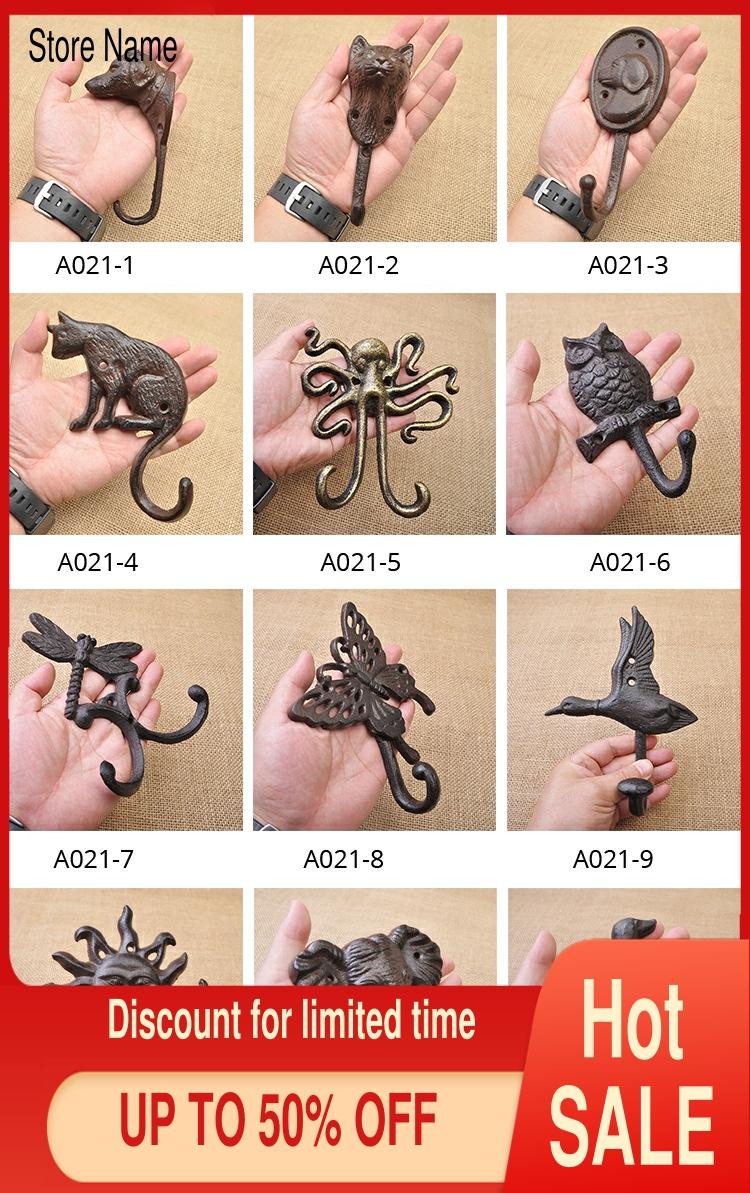 Metal Wall Hooks Vintage Rustic Cast Iron Nautical... – Grandado