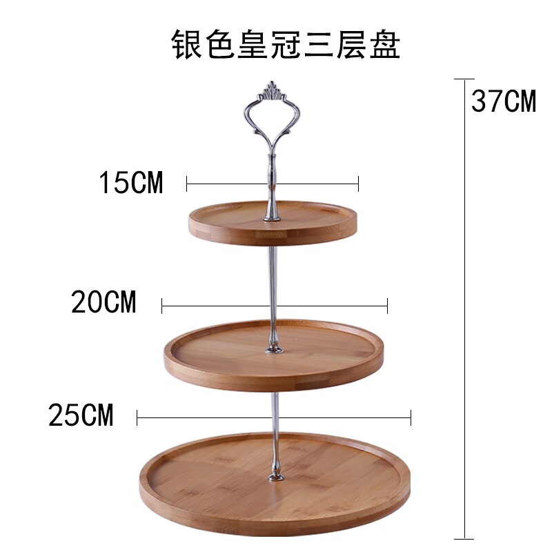 European Bamboo and Wood Three-layer Fruit Snack T... – Grandado