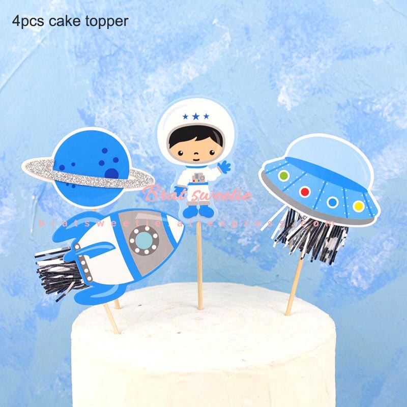 Outer Space Cupcake Toppers Rocket Spaceship Boy T... – Grandado