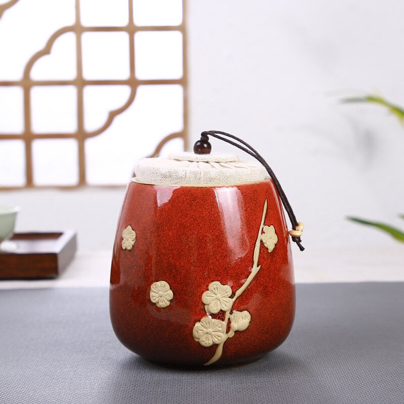 Plum Blossom Relief Ceramic Tea Pot Jun Kiln Pract... – Grandado