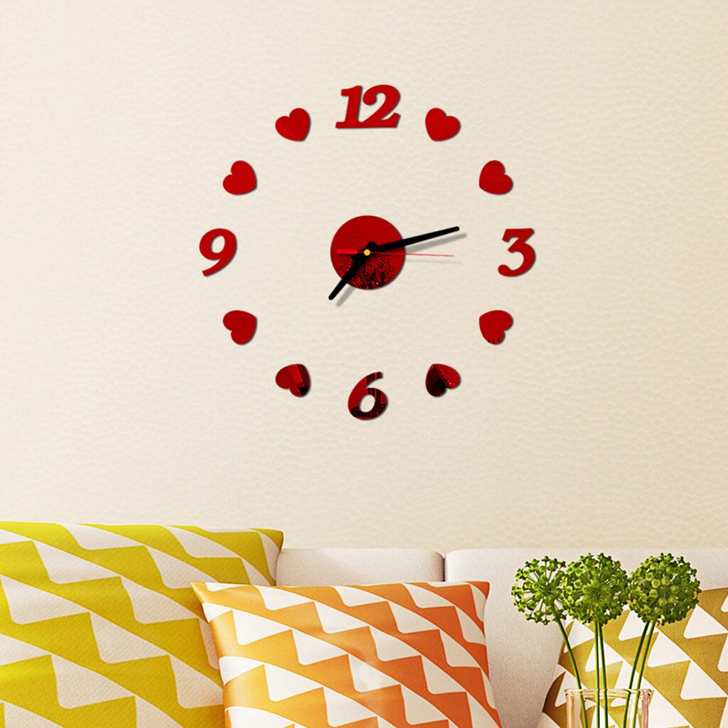 Heart Shape Wall Clock Clocks Watch Horloge Murale... – Vicedeal