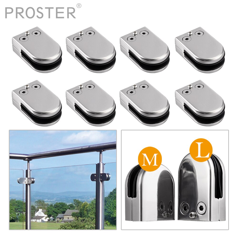 PROSTER 8Pcs 304 Stainless Steel Glass Clamp Clip ... – Grandado