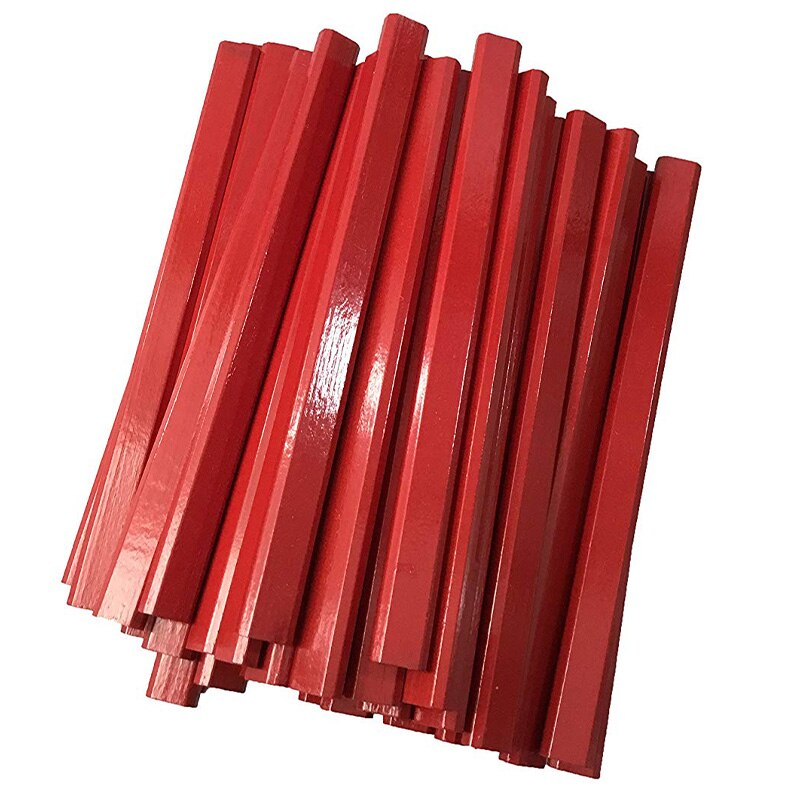 72pc platte houten rode timmermanspotloden 2 stift... – Vicedeal