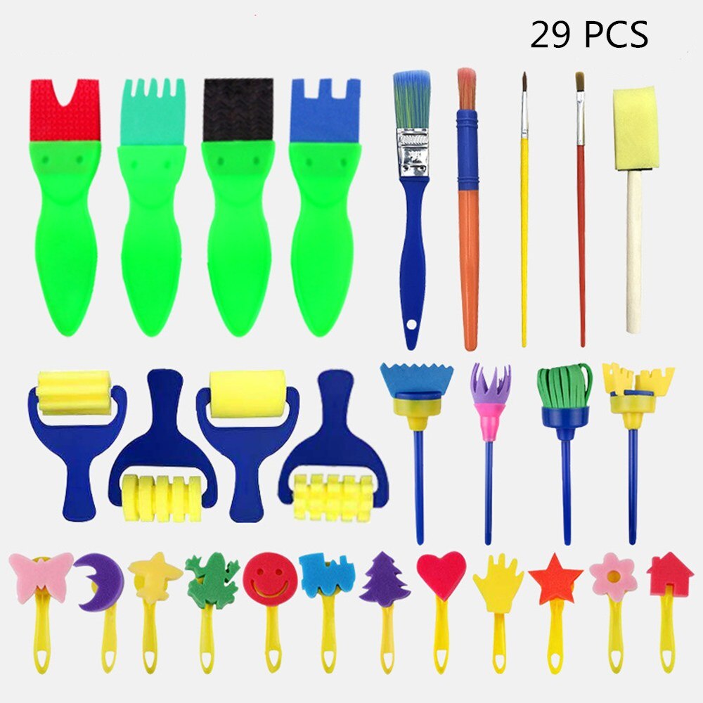 Children Painting Foam Sponge Brush Apron moulds T... – Grandado