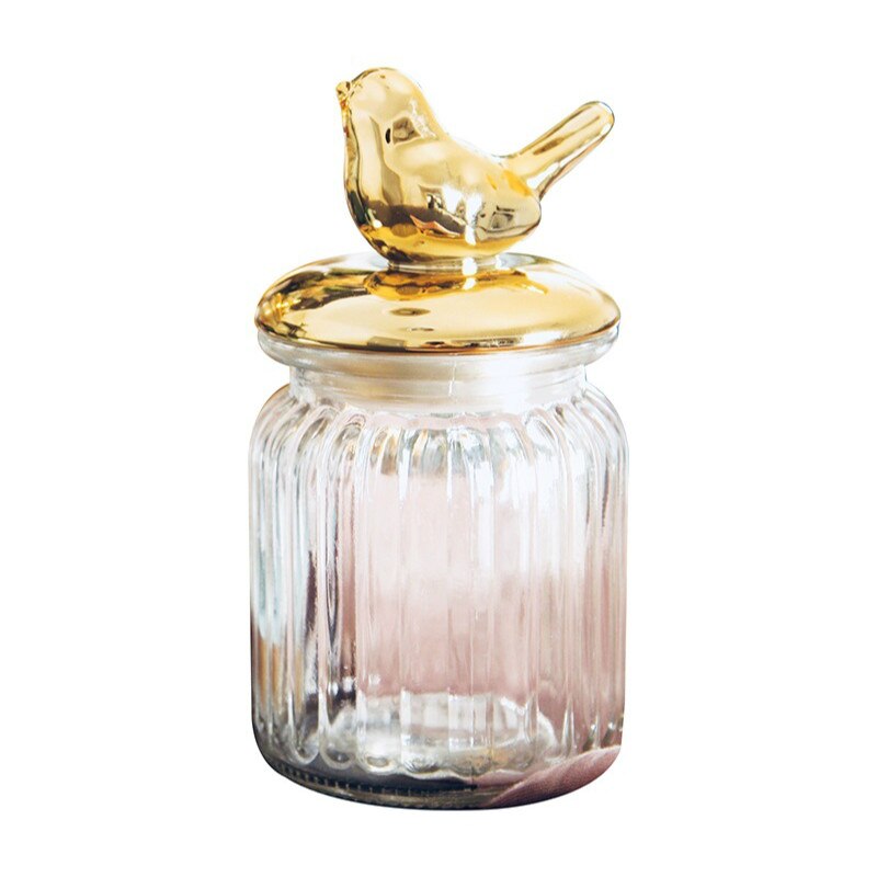 Nordic Gold Plated Ceramic Cover Glass Jar Animal ... – Grandado