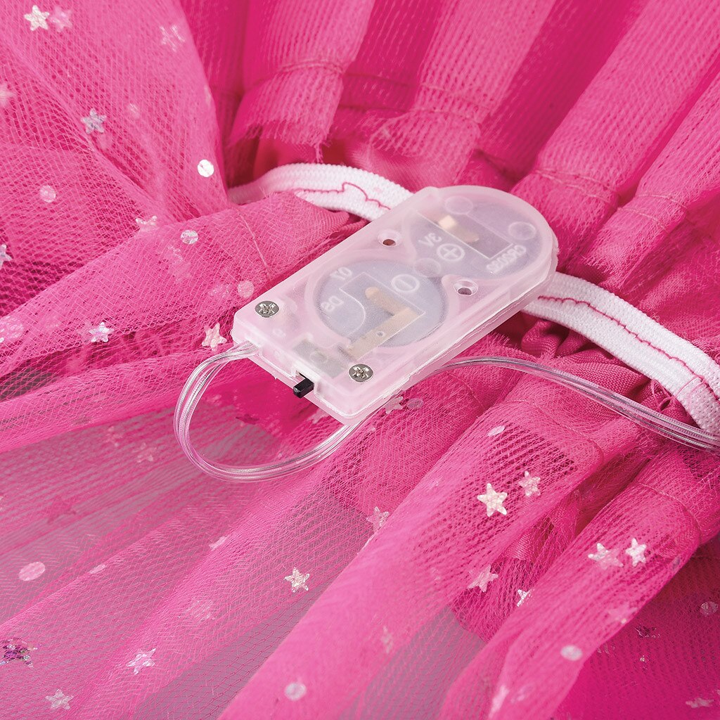 Girls Led Tutu Skirt Star Sequins Mesh Pleated Tul... – Grandado