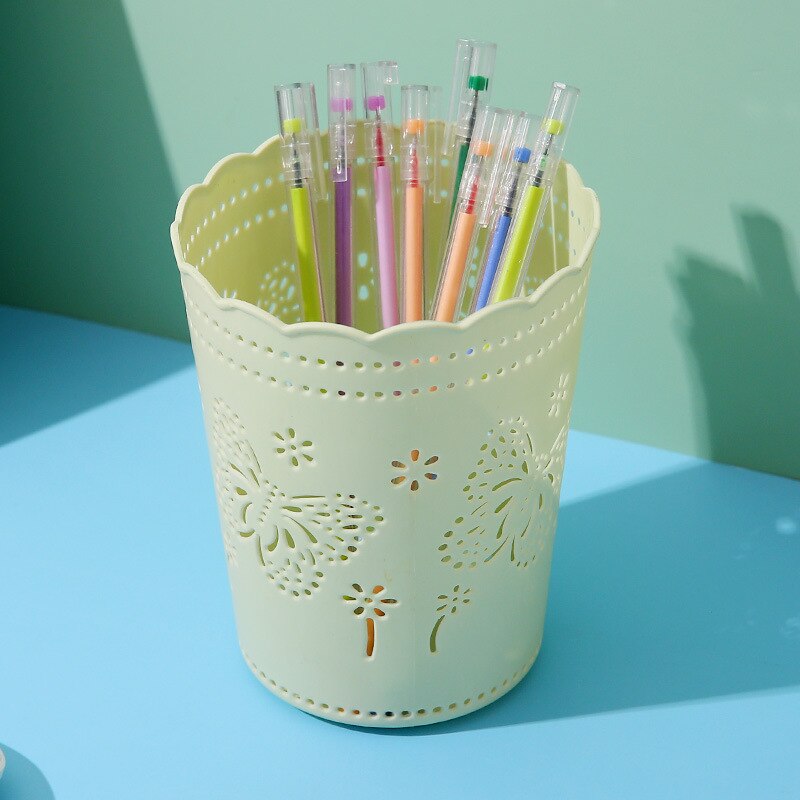Simple Hollow Pattern Pen Holders Desk Storage and... – Vicedeal