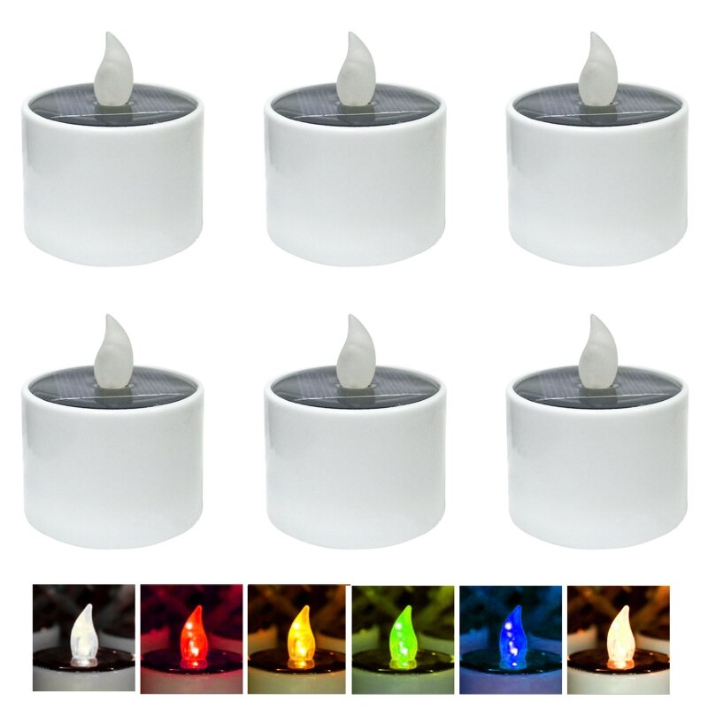 6 Stuks Zonne-energie Simulatie Kaars Vlam Licht O... – Vicedeal