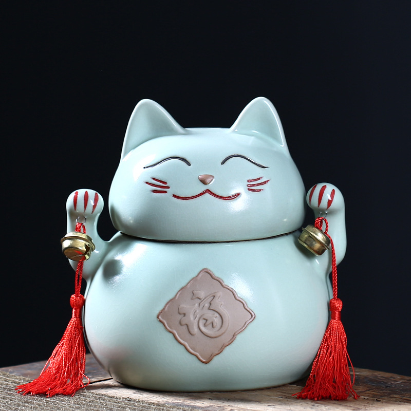 WDDSXXJSL Lucky Cat Ceramic Tea caddy Multifunctio... – Grandado