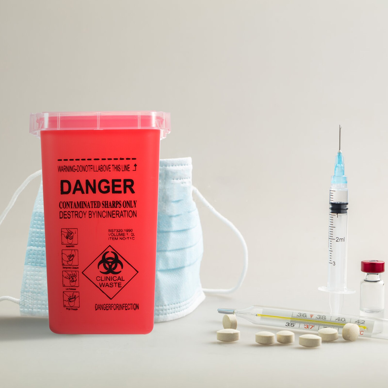 2Pcs Bucket Sharps Container Thickened Disposal Bo... – Grandado