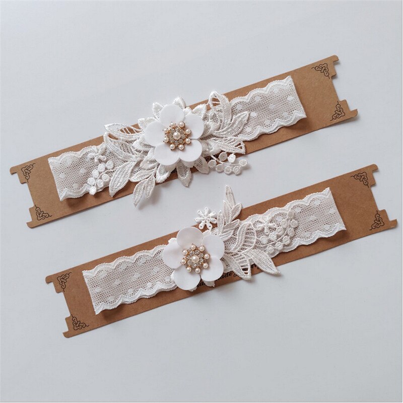 2pcs Wedding Garter White Flower Embroidery Sexy G... – Grandado