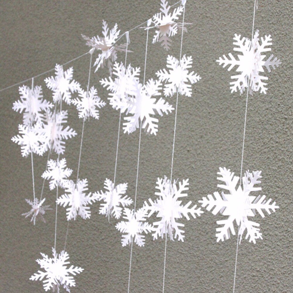 3M White Snowflake Paper Garlands Party Wedding Ho... – Grandado
