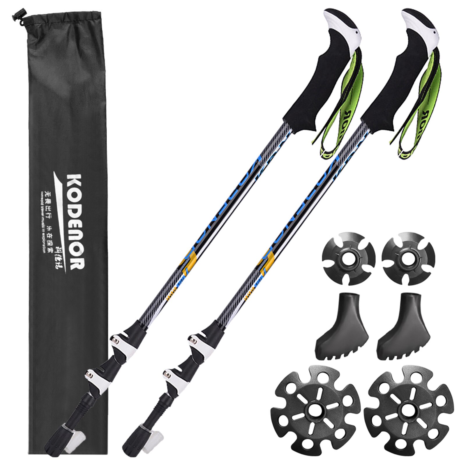 2 PCS Adjustable Trekking Poles Set Men Women Walk... – Grandado