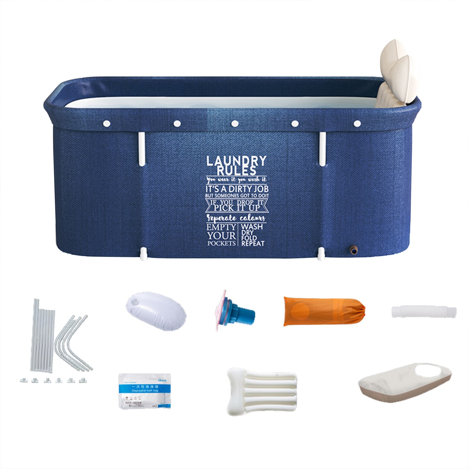 6/8PCS Portable Adults Bathtub Set Non-Inflatable ... – Grandado