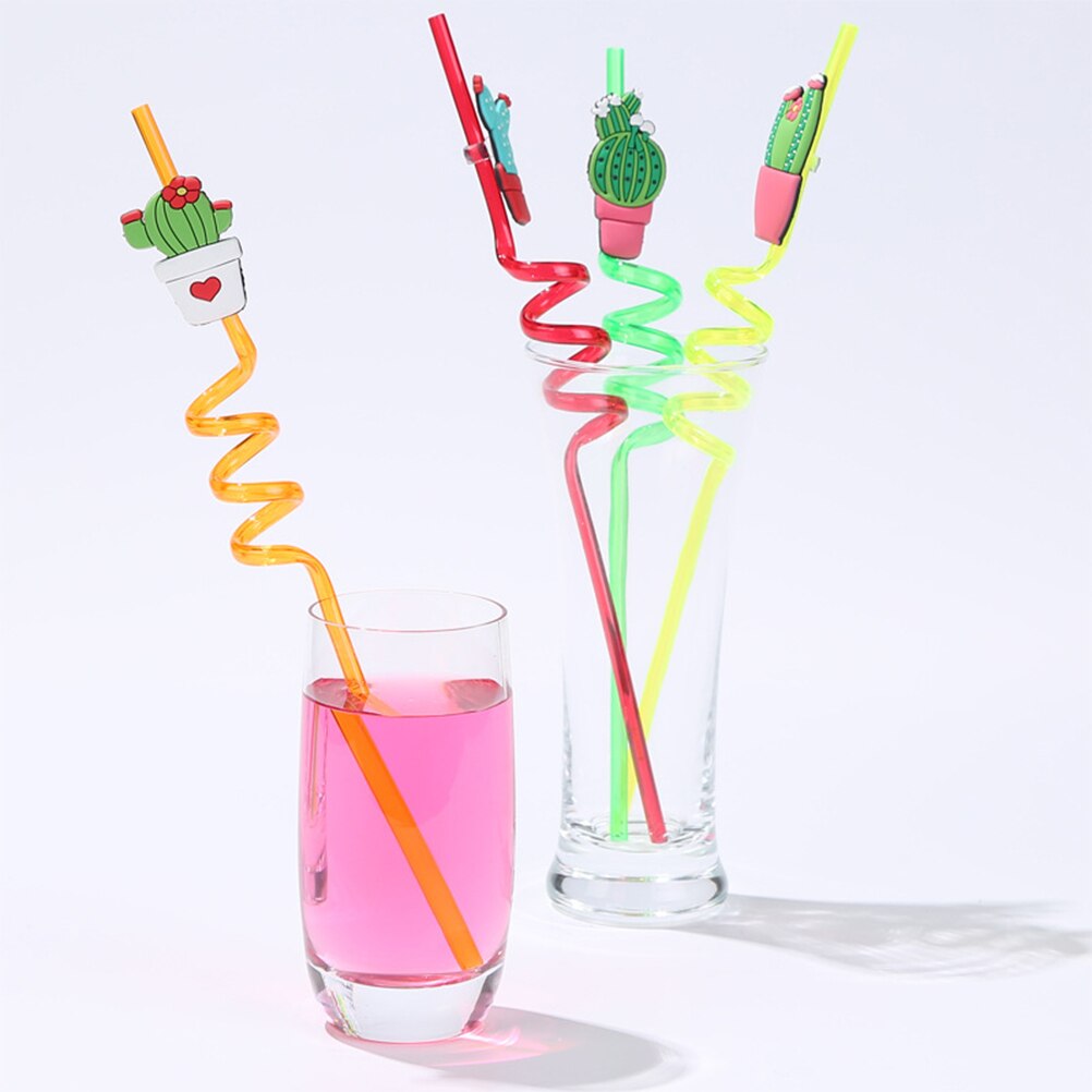 16PCS Hard PVC Straws Crystal Colorful Swirl Straw... – Vicedeal