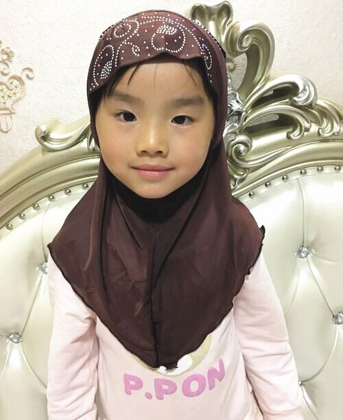 H1082 beautiful small girl hijab with lace on back... – Grandado