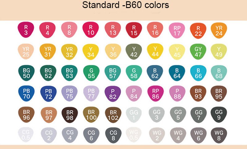 Art Markers, Set of 60 Colors, Sketch Markers with... – Grandado