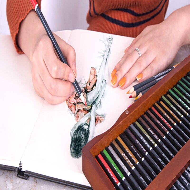 Color pencil hand painting students with water-sol... – Grandado