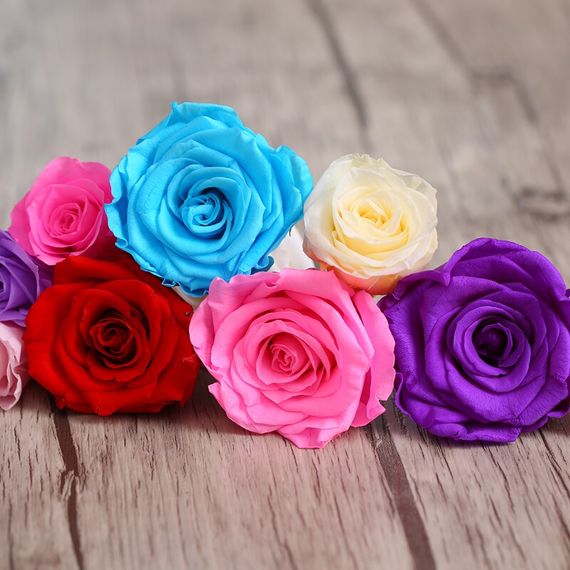 6PCs/Box Preserved Fresh Rose Flower Heads Class B... – Grandado