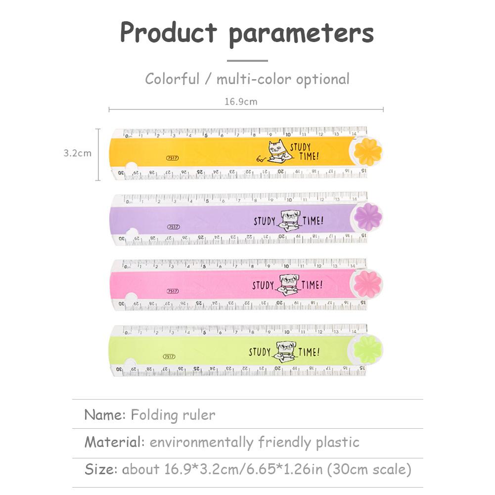 Colorful Folding Ruler Cute Geometry 30CM Foldable... – Vicedeal