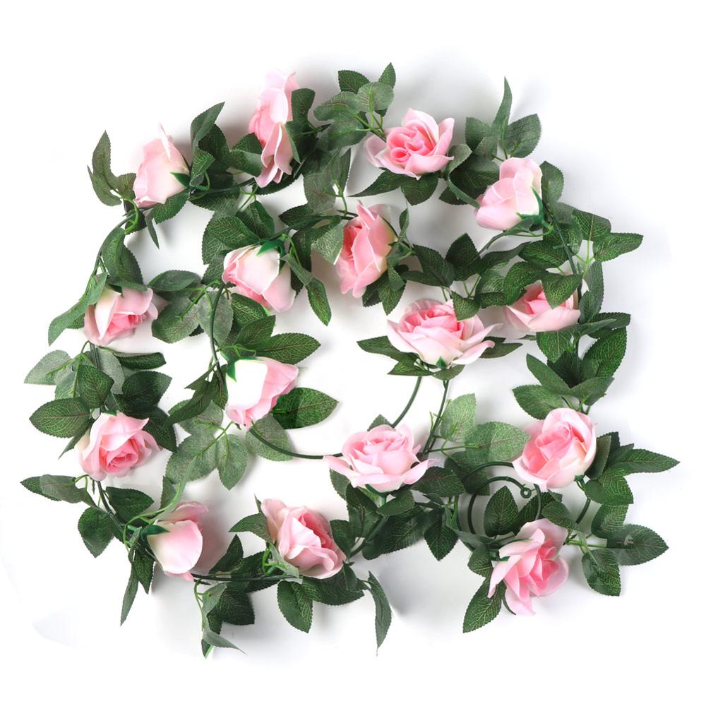 OurWarm 2.3M Silk Rose Vine Flower Garland Wedding... – Grandado