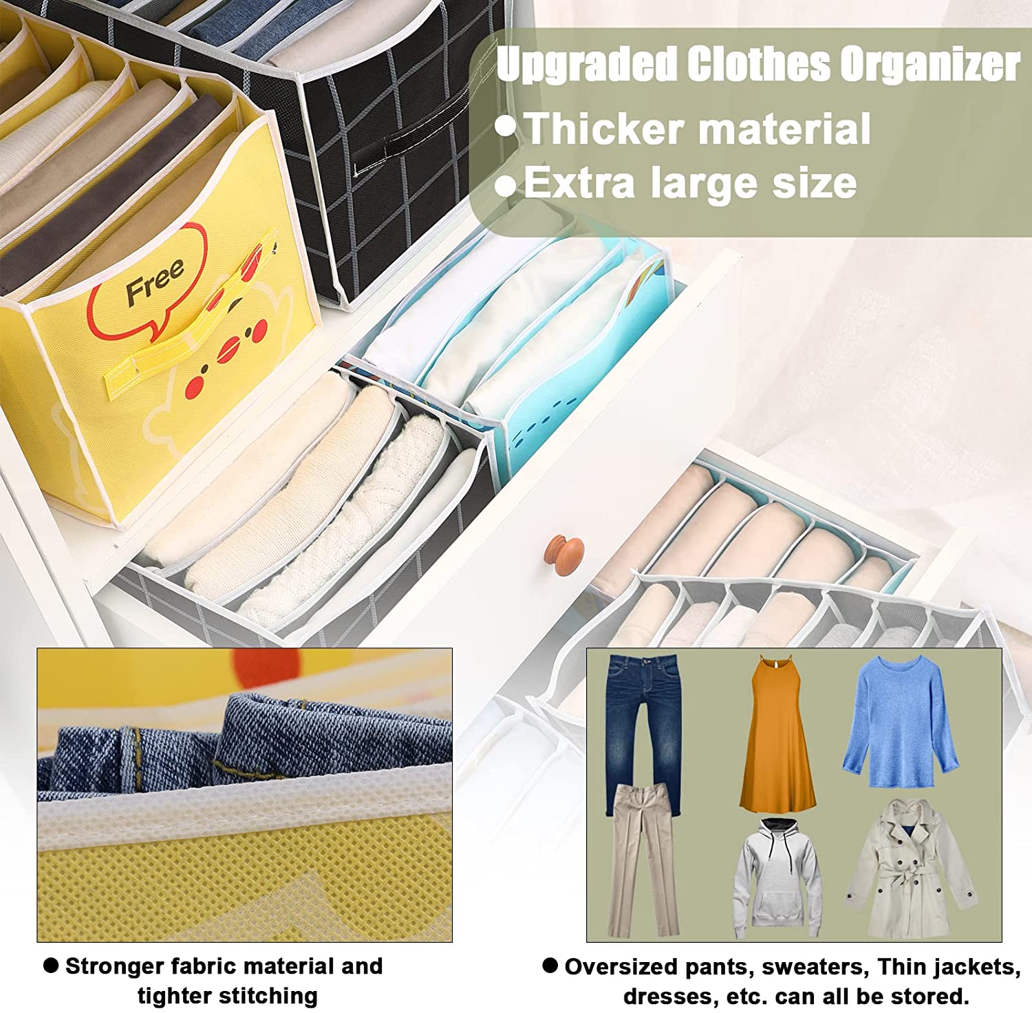Clothes Organizer for Folded Clothes Large Capacit... – Grandado