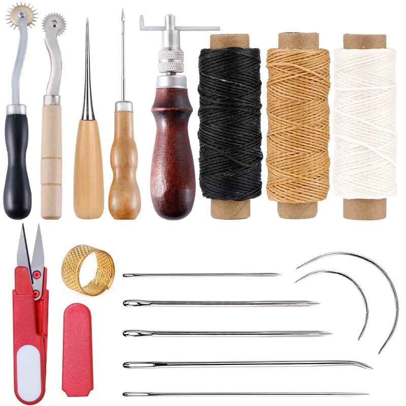 MIUSIE Leather Craft Tools Kit Hand Sewing Stitchi... – Grandado