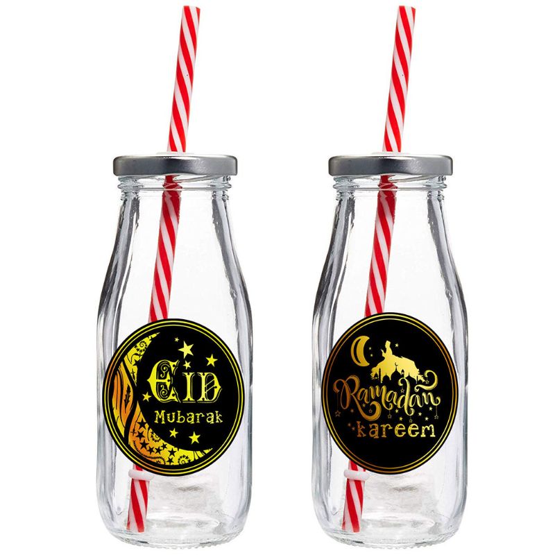 12 Pcs Eid Mubarak Decoration Black Gold Moon Prin... – Vicedeal