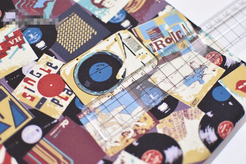Original Vintage Camera Vinyl Record Cotton Fabric... – Grandado