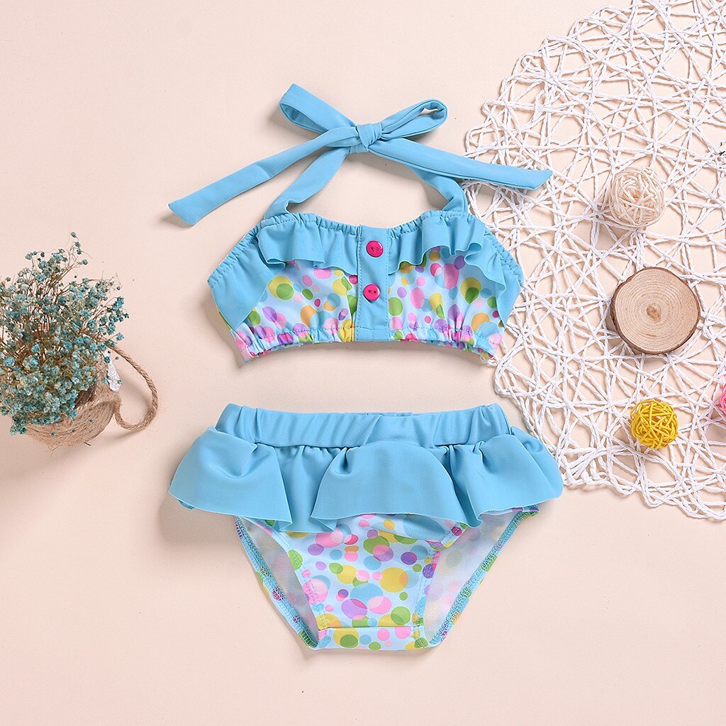 Bebê crianças meninas verão plissado suspender dot... – Grandado