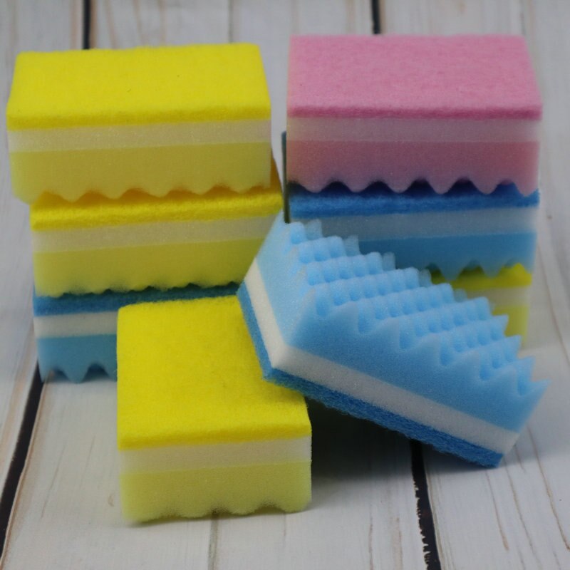 1 kpl /10 kpl aaltomainen värillinen sienipyyhe ke... – Grandado