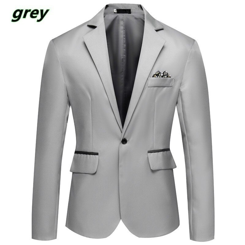 Luxury Men Slim Fit Office Blazer Jacket Solid Men... – Grandado