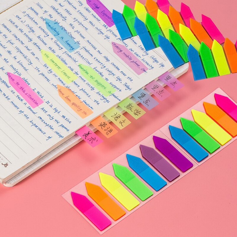100Sheet Fluorescence Notes Color Sorting Bookmark... – Grandado